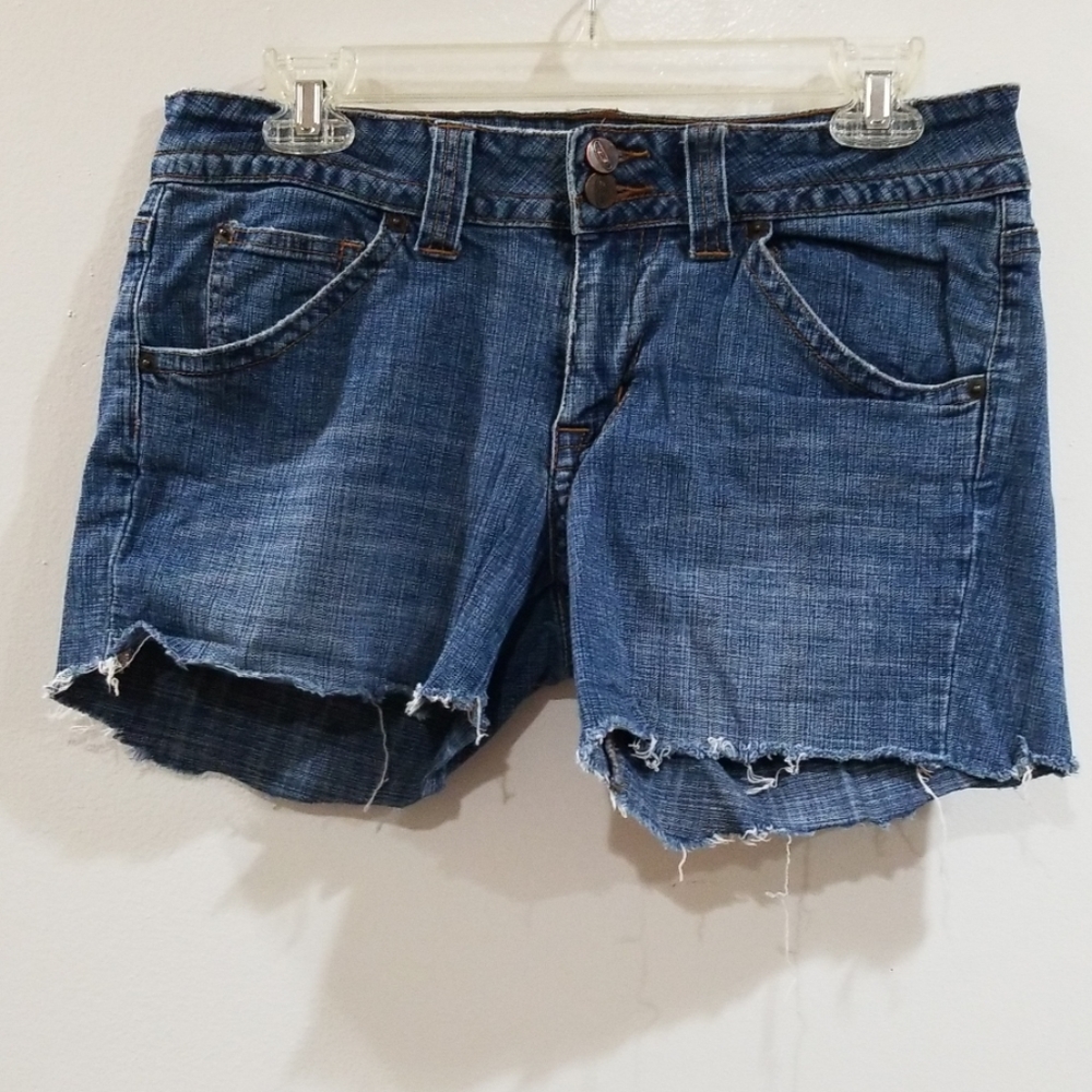 Bongo Blue Denim Cut Off Jean Shorts - Gem